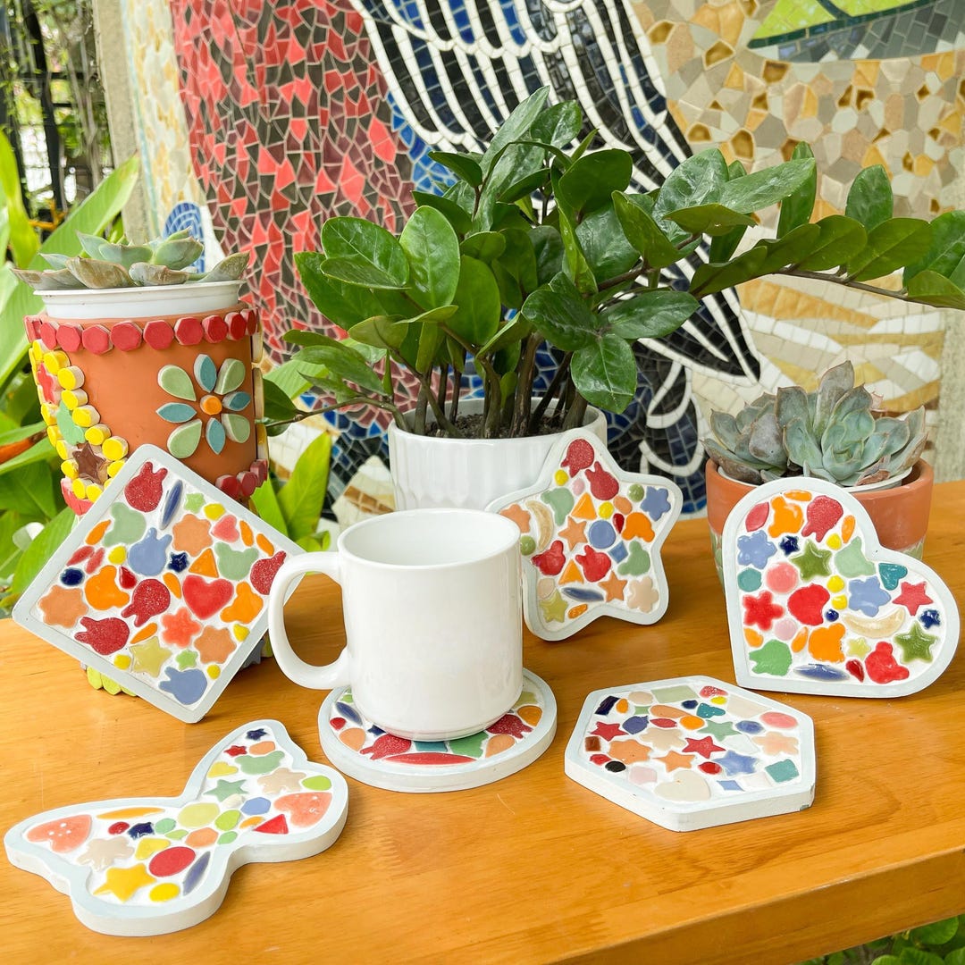 DIY Ceramic Mosaic Coaster Kit: 6 Frames to Choose. Create Your Own ...