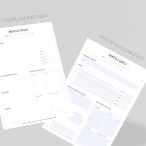 Monthly Goals Planner Goal Tracker 2025 Goals New Year Goals Setting ...