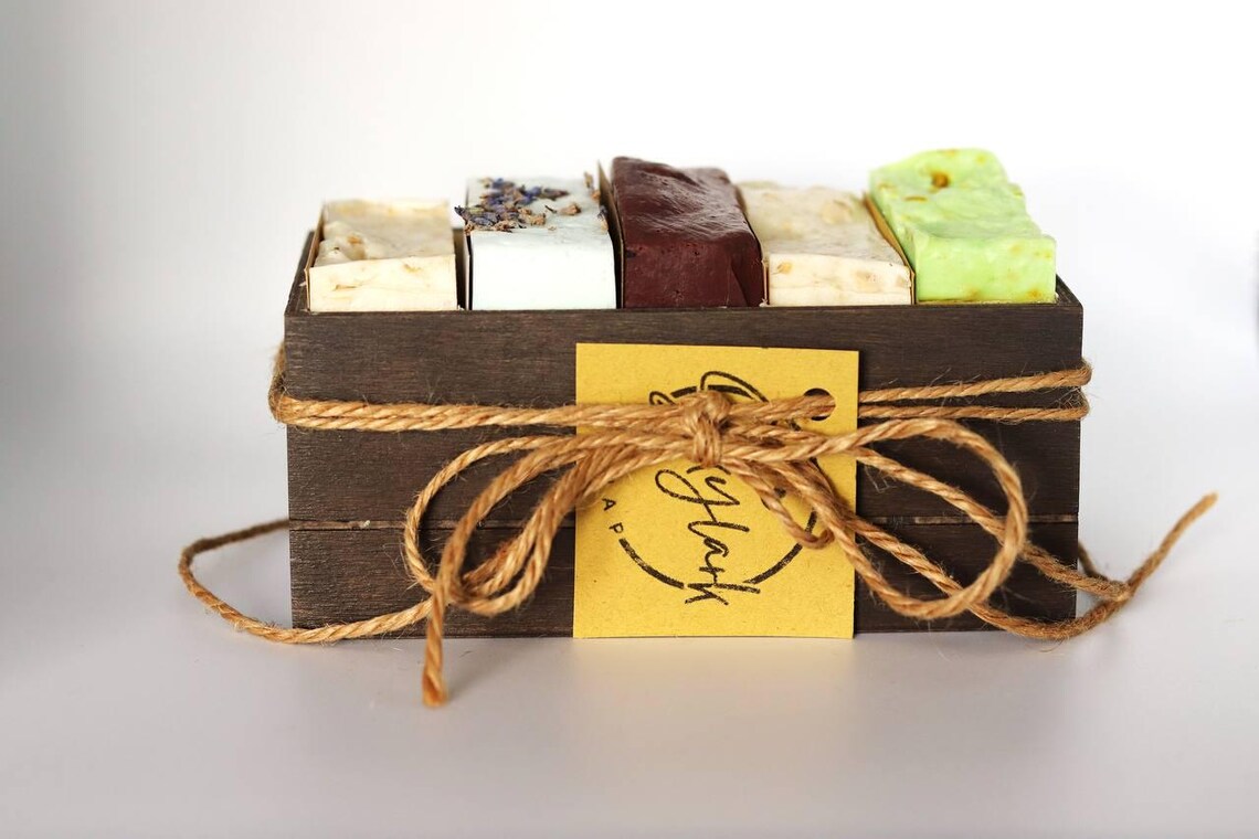 Handmade Soap Gift Set in a Wooden Box | Handmade Gift for Her or Him ...