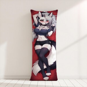 Loona Dakimakura, Furry, Pillow Cover, Helluva Boss Dakimakura, Huggable Pillow, Furry Hellhound ...
