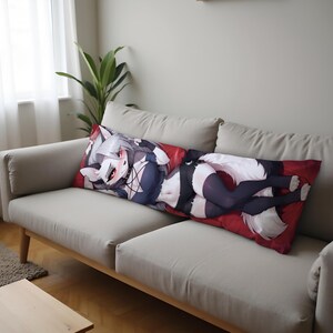 Loona Dakimakura, Furry, Pillow Cover, Helluva Boss Dakimakura, Huggable Pillow, Furry Hellhound ...