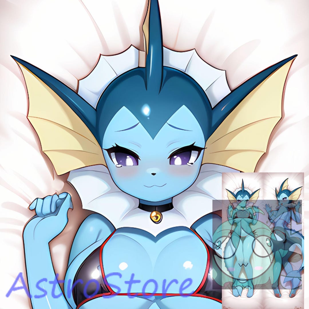 Vaporeon Dakimakura, Furry, Pillow Cover, Pokémon Dakimakura, Huggable Pillow, Ultimate Comfort ...