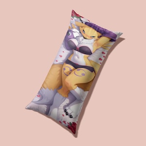 Renamon Dakimakura, Furry, Pillow Cover, Digimon Dakimakura, Huggable Pillow, Valentine's Day ...