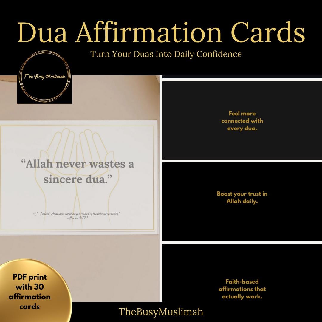 Dua Affirmation Cards – Islamic Printable Pack for Clarity, Faith, and ...