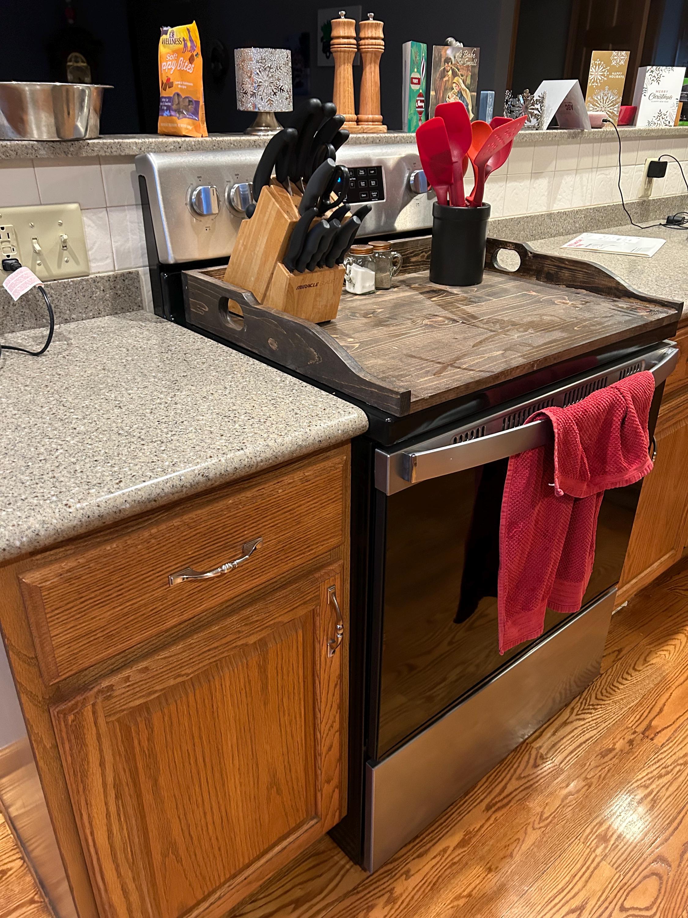 Handmade Rustic Wooden Stove Top Cover - Etsy