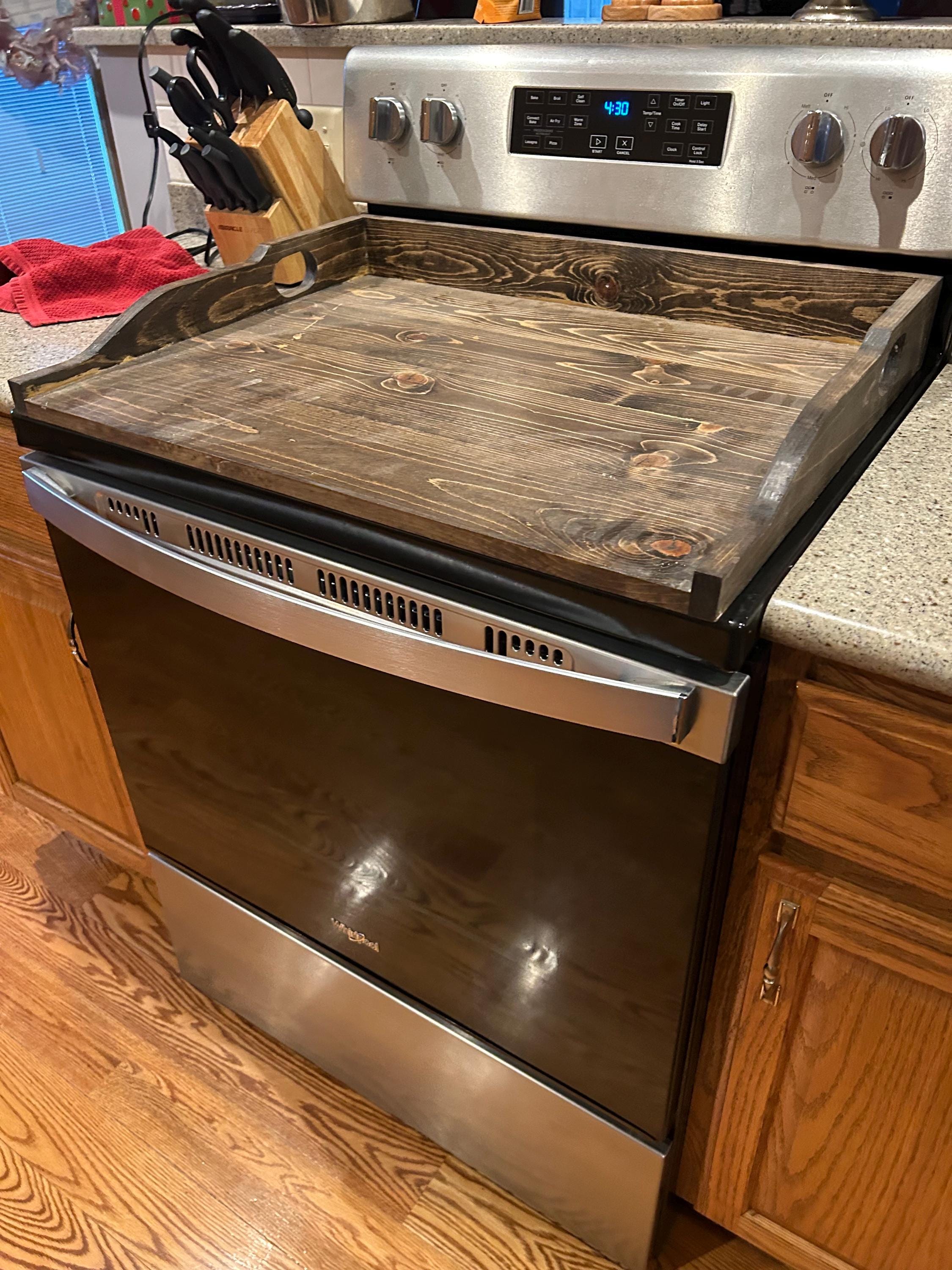 Handmade Rustic Wooden Stove Top Cover - Etsy