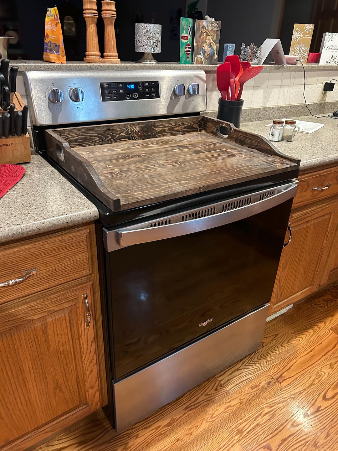 Handmade Rustic Wooden Stove Top Cover - Etsy