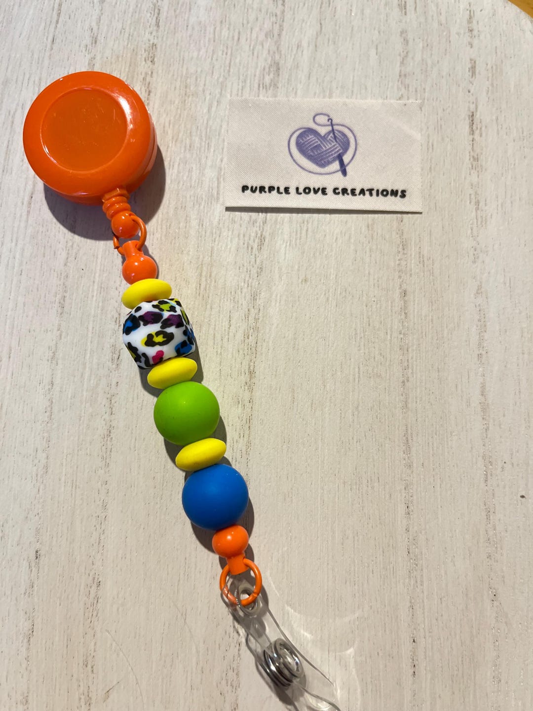 Colorful Cheetah Silicone Bead Badge Reel - Etsy