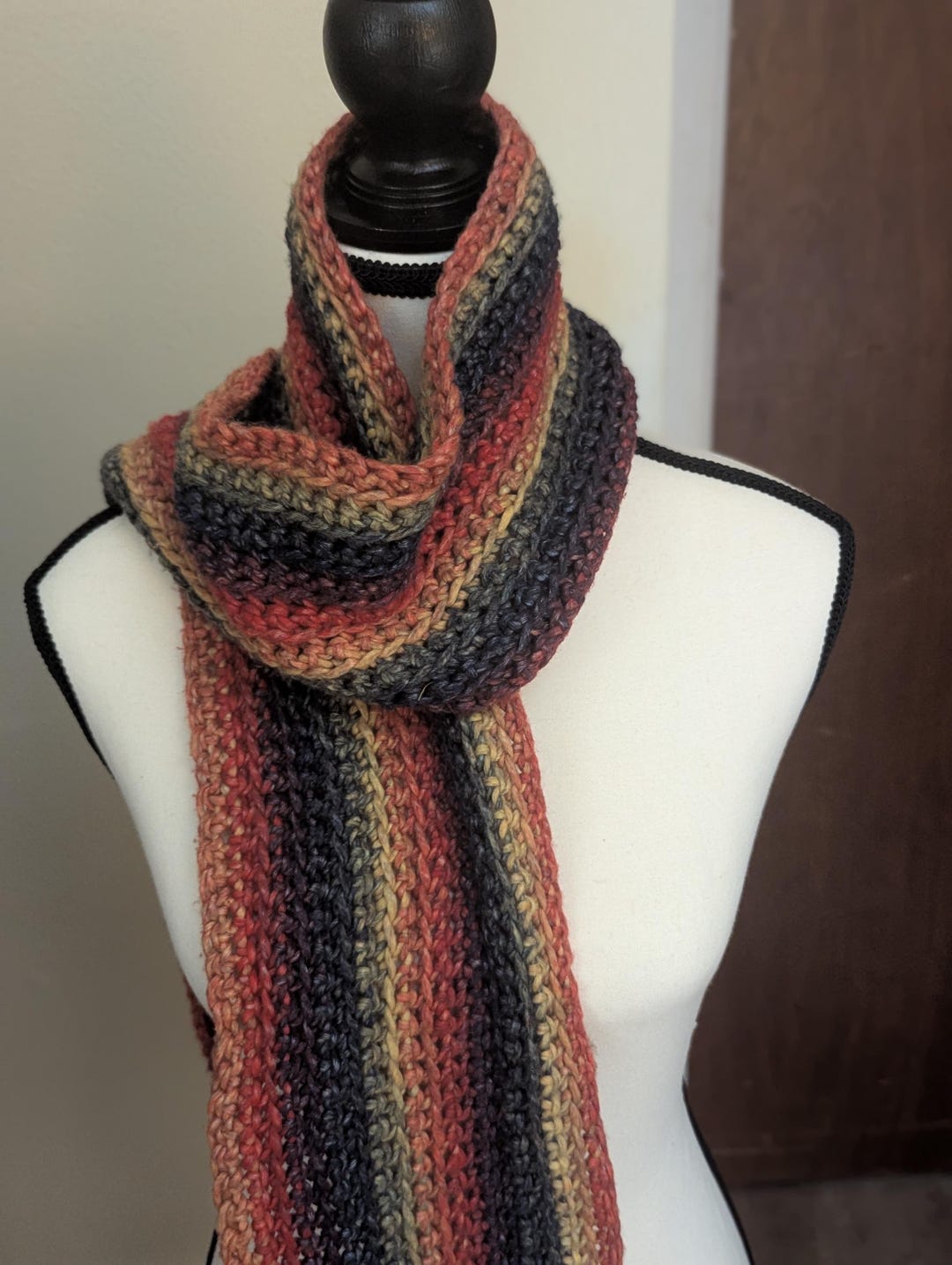 Handmade Multi-color Crochet Scarf - Etsy