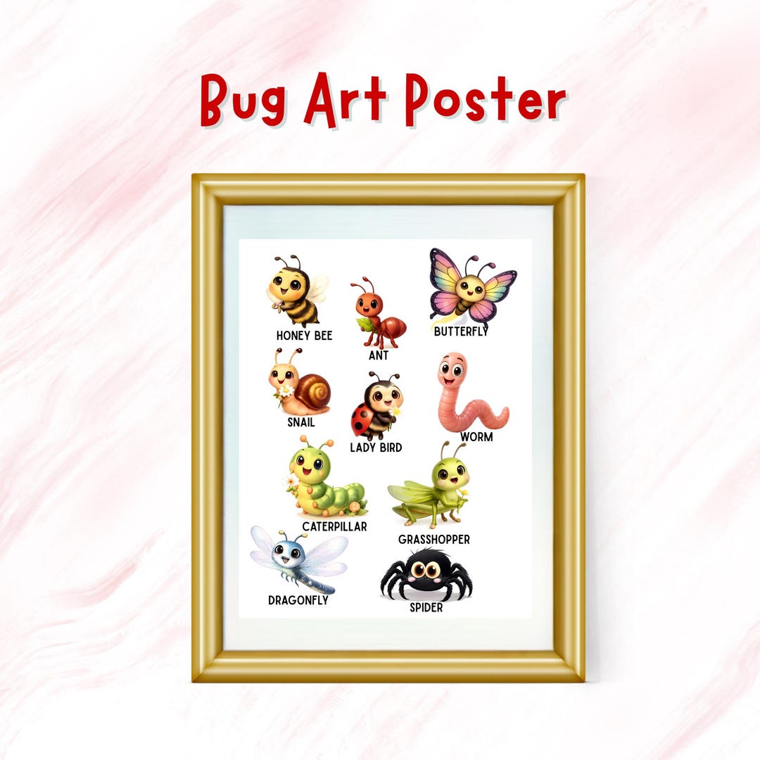 Educational Bugs Poster, Insects Poster, Nature Classroom Decor ...
