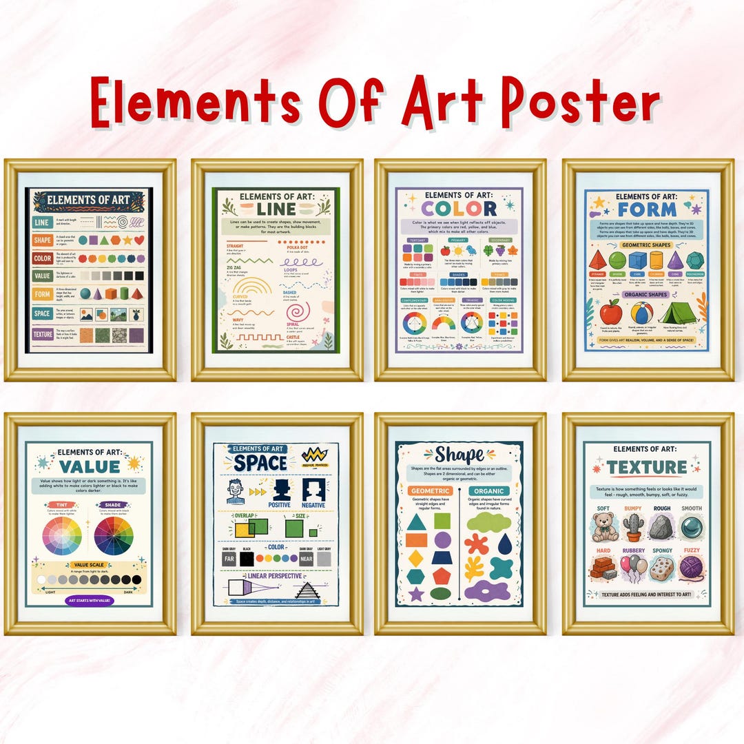 Elements of Art Posters: Printable Art Teacher Resource, Educational ...