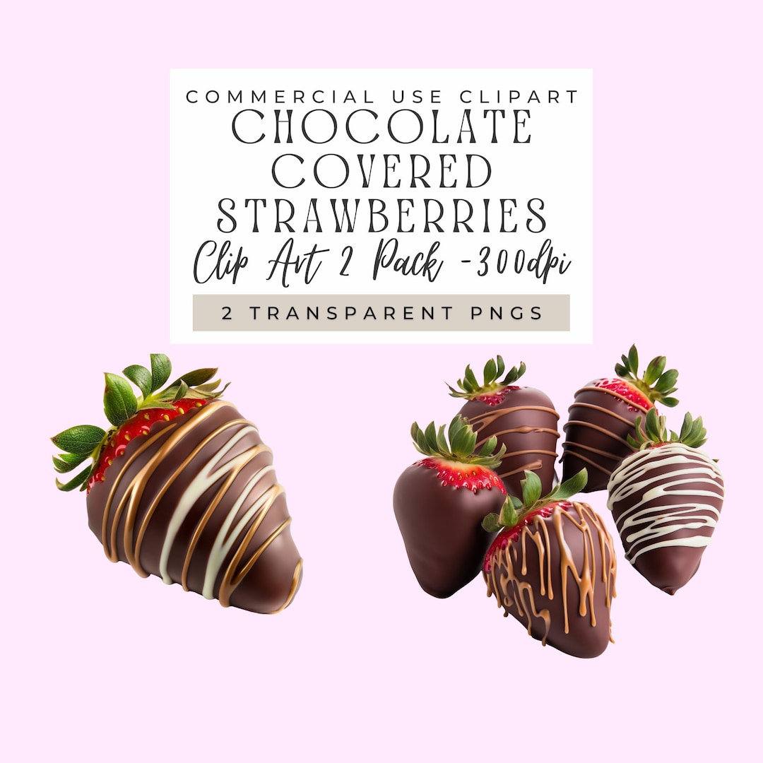 Chocolate Covered Strawberries Clipart - Digital Download - Valentine's ...