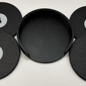 Pool/billiards 8 Ball Coaster Set – Set of 4 With Cork Bottom & Holder ...