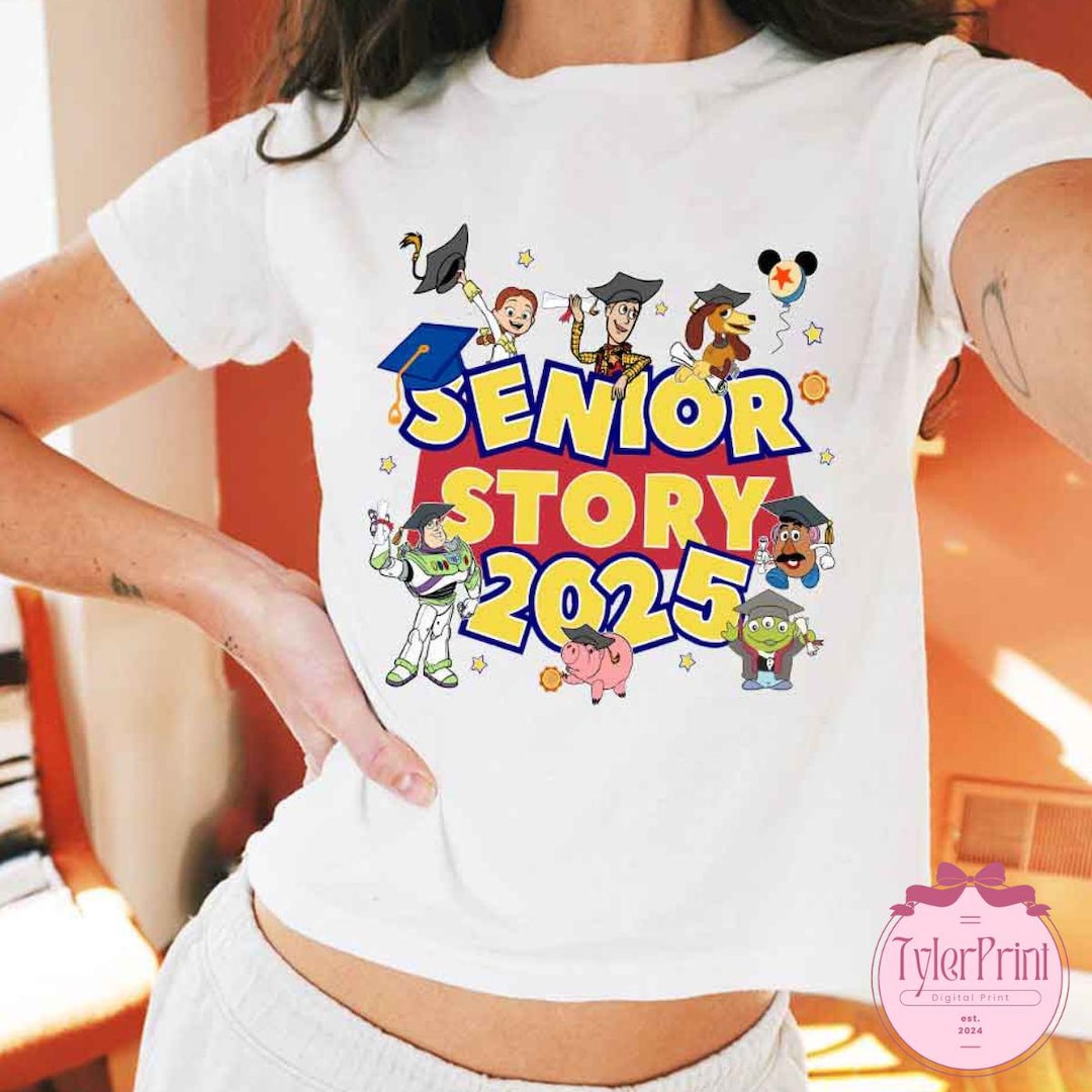 Senior Story Toy Story Graduation Baby Tee Crop Top, Graduate Class of ...