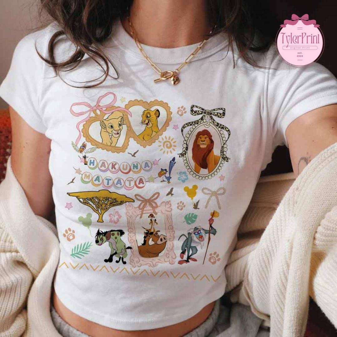 Coquette Bow Locket Disney the Lion King Hakuna Matata Baby Tee Croptop ...
