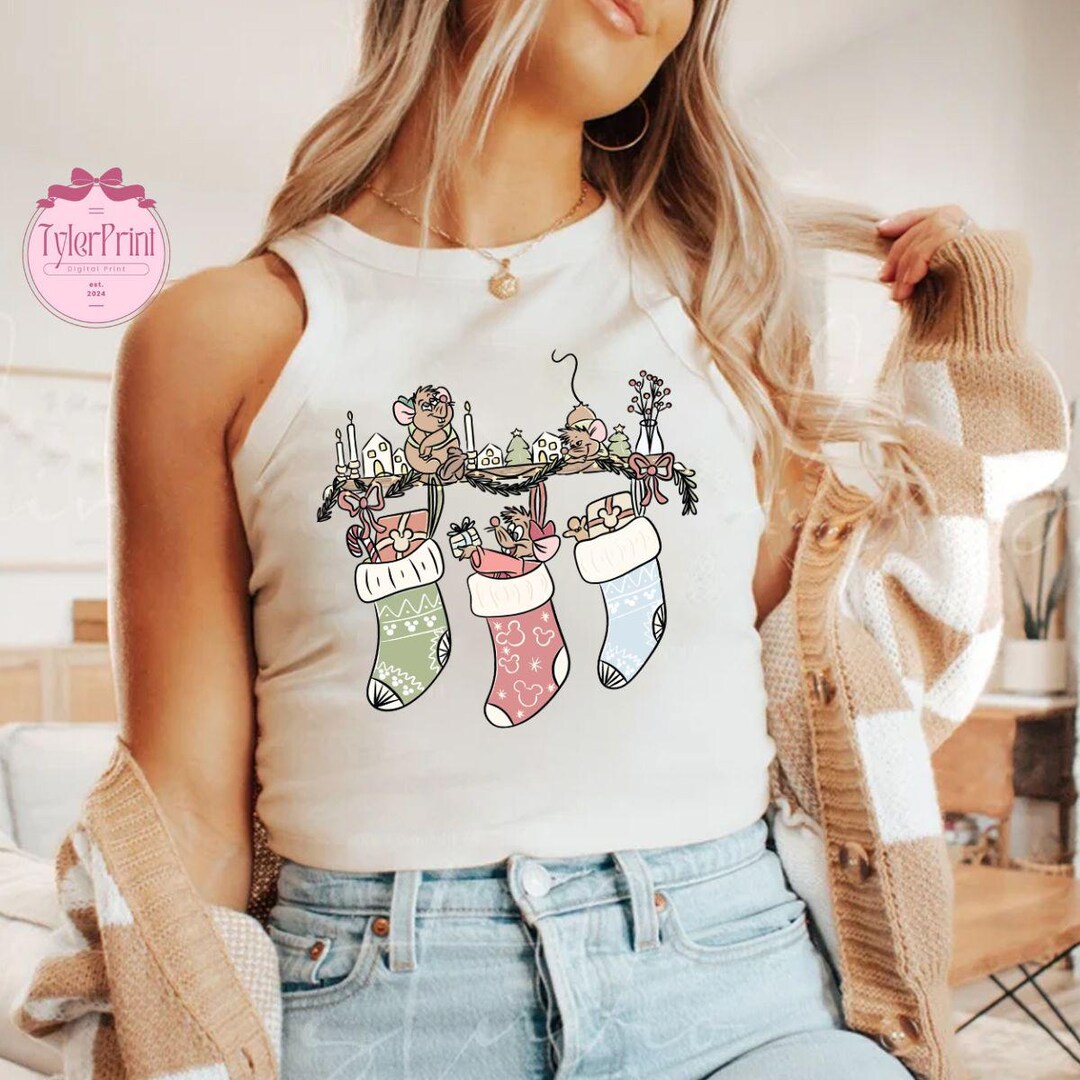 Retro Disney Gus Gus Christmas Stocking Baby Tee Crop Tank, Vintage ...