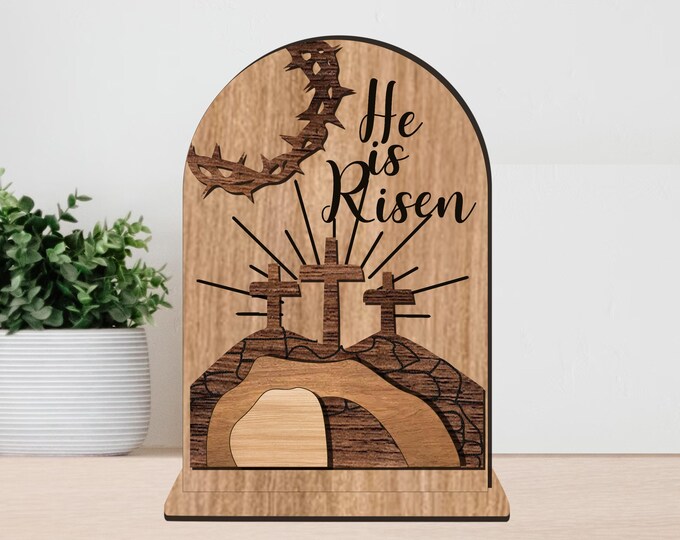 Empty Tomb He is Risen Religious Svg Laser Cut, Easter Decor, Christian ...