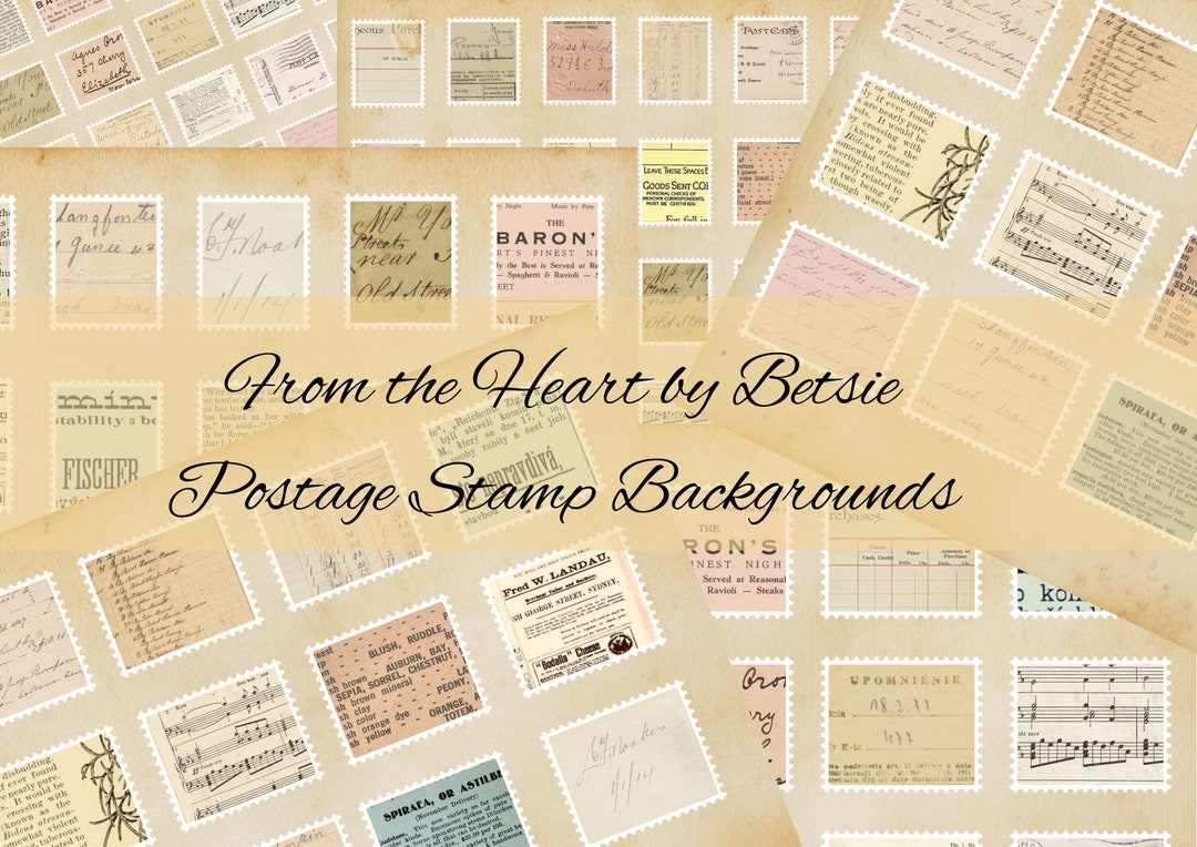 Digital Postal Stamp Backgrounds - Etsy