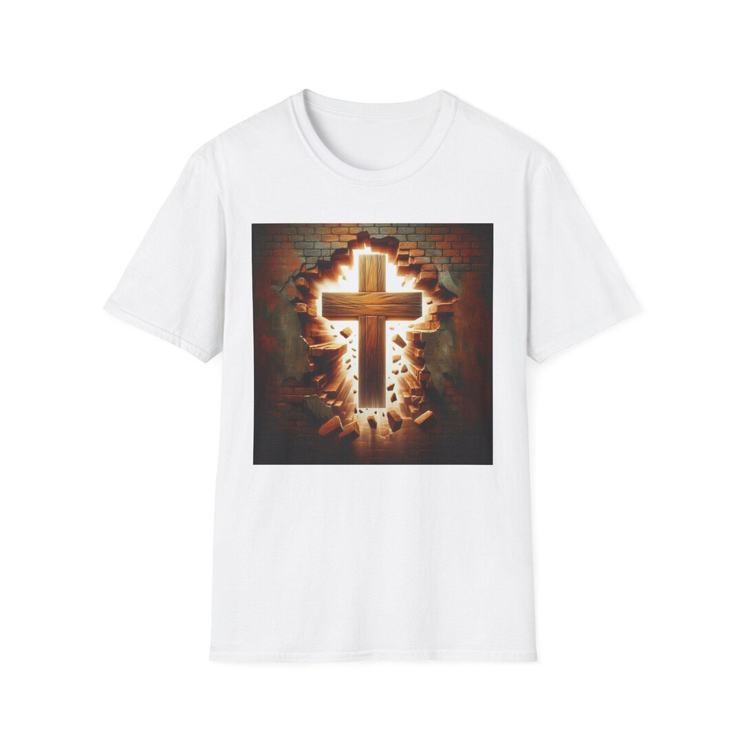 Jesus Cross Breaking Down Walls Faith-inspired Tshirt Busting Through ...