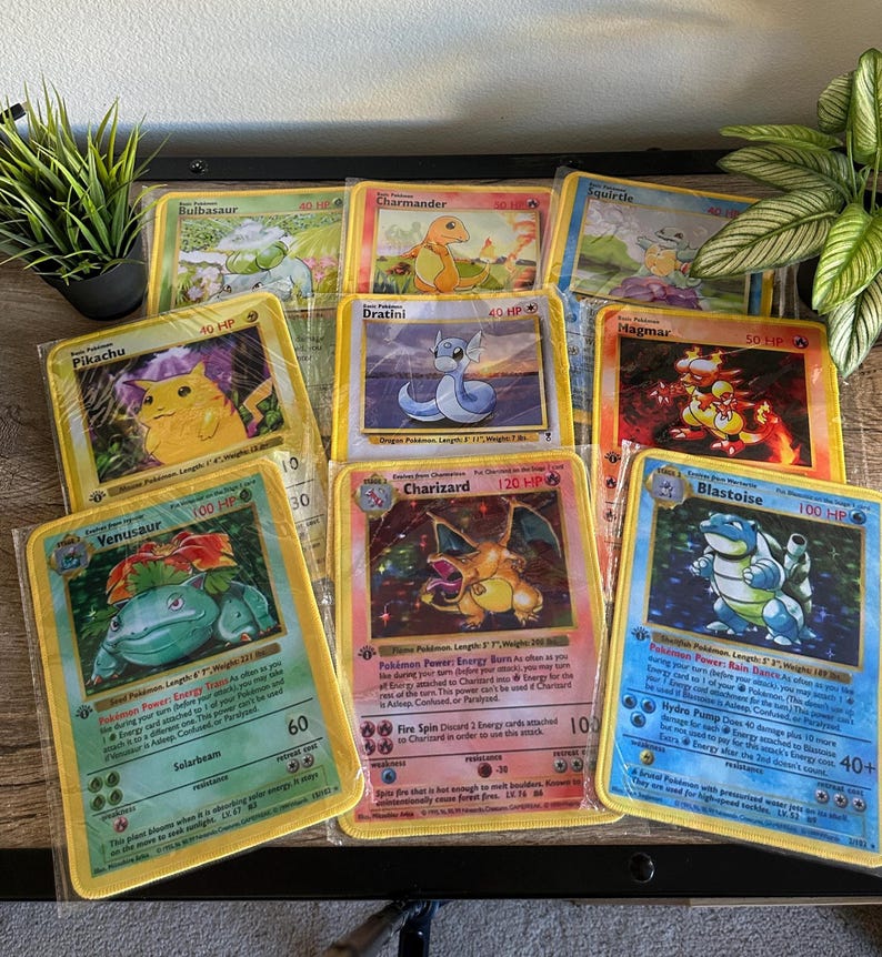 Pokémon TCG Base Set Card Mousepads | Charizard, Blastoise, Venusaur ...