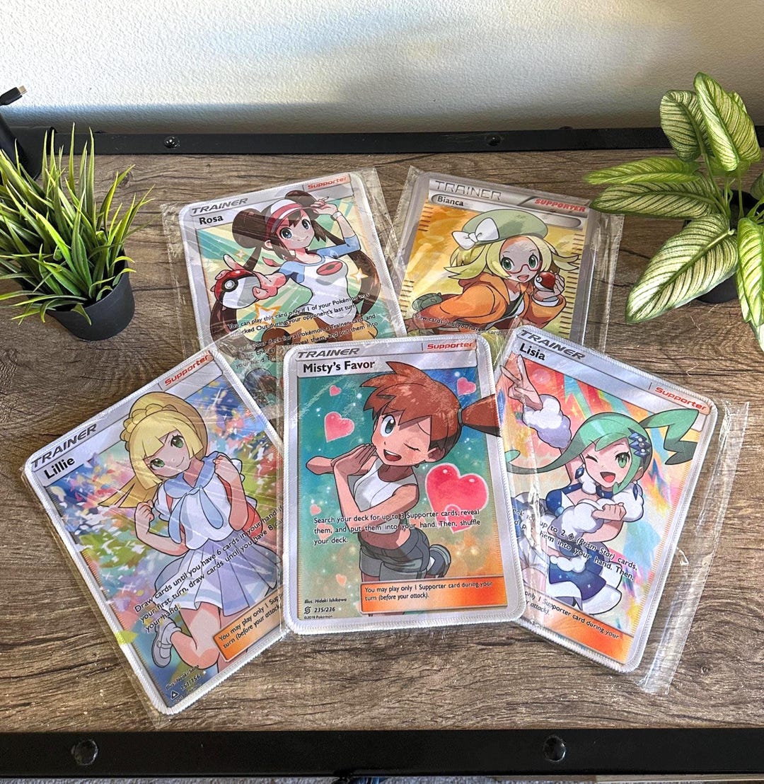 Podkładka pod mysz Pokémon TCG Trainer Card, Bianca, Lillie, Lisia ...