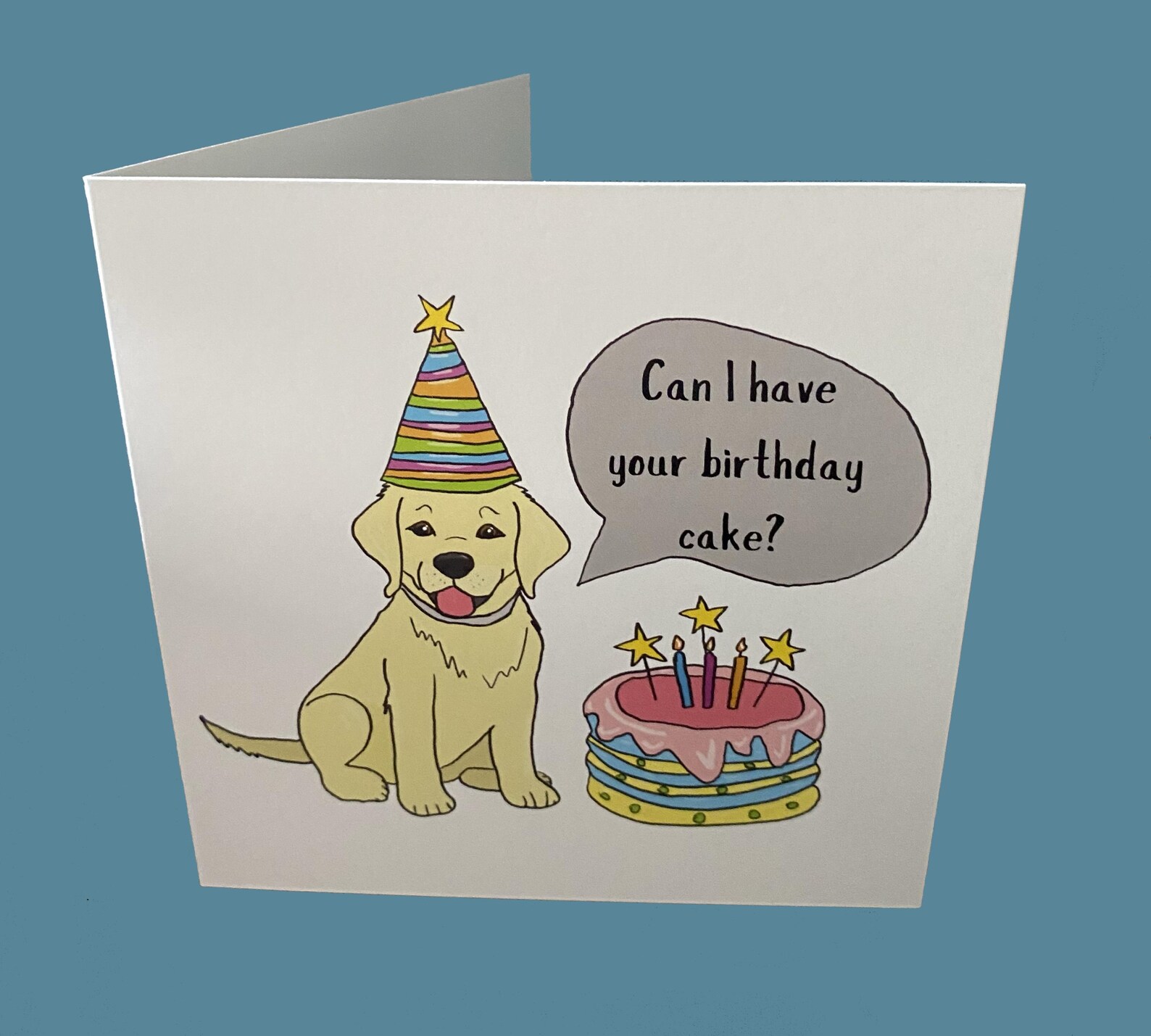 Funny Dog Birthday Card, Yellow Lab Birthday Card, Labrador Retriever ...
