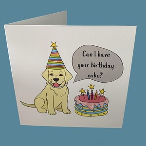 Funny Dog Birthday Card, Yellow Lab Birthday Card, Labrador Retriever ...