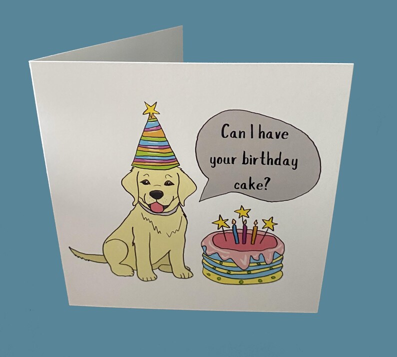 Funny Dog Birthday Card, Yellow Lab Birthday Card, Labrador Retriever ...