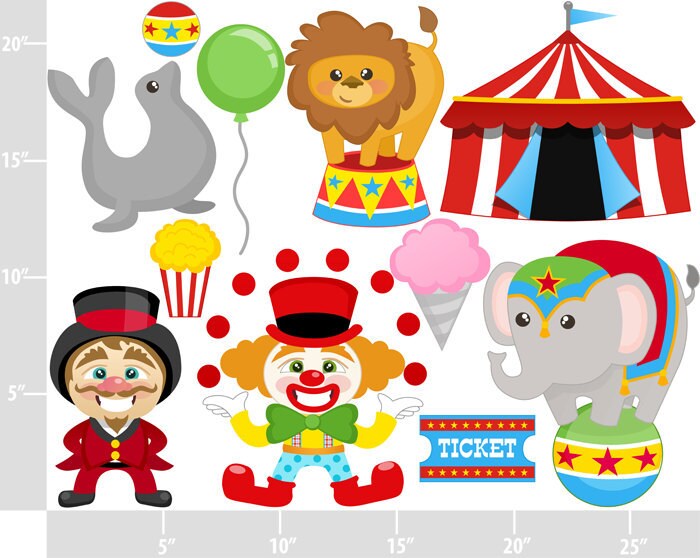 At the Circus - Digital Clip Art - Personal and Commercial Use - Circus ...