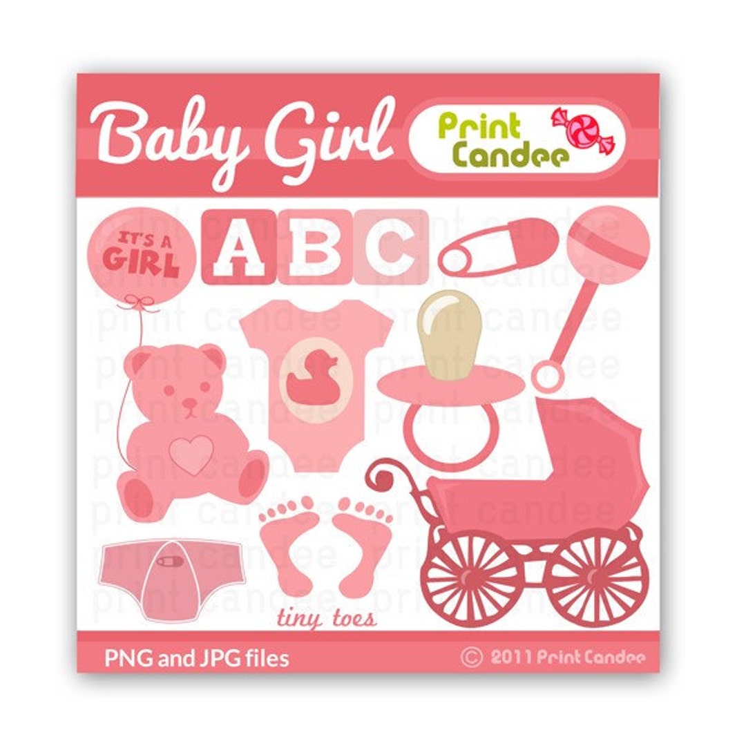 Baby Girl - Digital Clip Art - Personal and Commercial Us - Baby Shower ...
