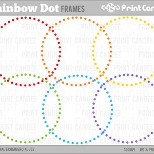 Rainbow Circle Dot Frames - Personal and Commercial Use - Digital ...