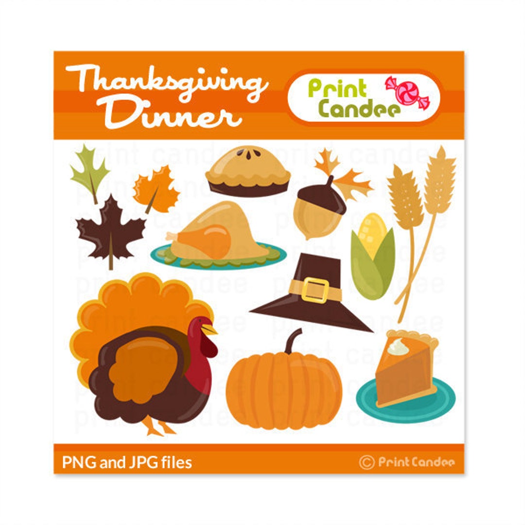 Thanksgiving Dinner - Digital Clip Art - Personal and Commercial Use ...
