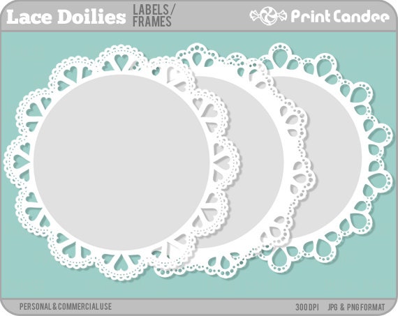 Lace Doily Frames - Personal and Commercial Use - Digital Clipart ...