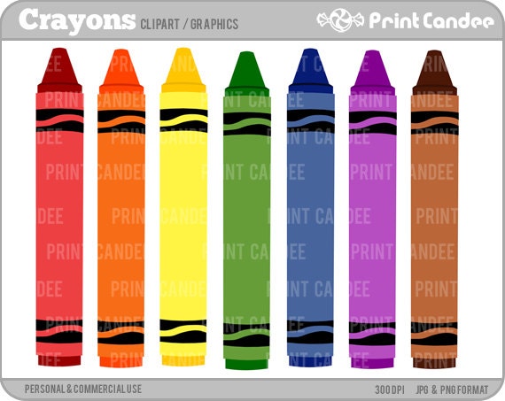 Crayons - Digital Clip Art - Personal and Commercial Use - Teacher ...