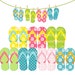 Pool Party Flip Flops - Digital Clip Art - Personal and Commercial Use ...
