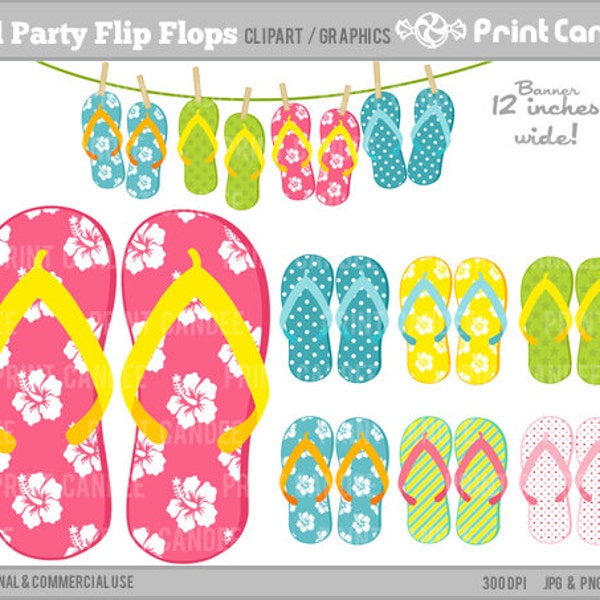 Flip Flops Clip Art - Etsy