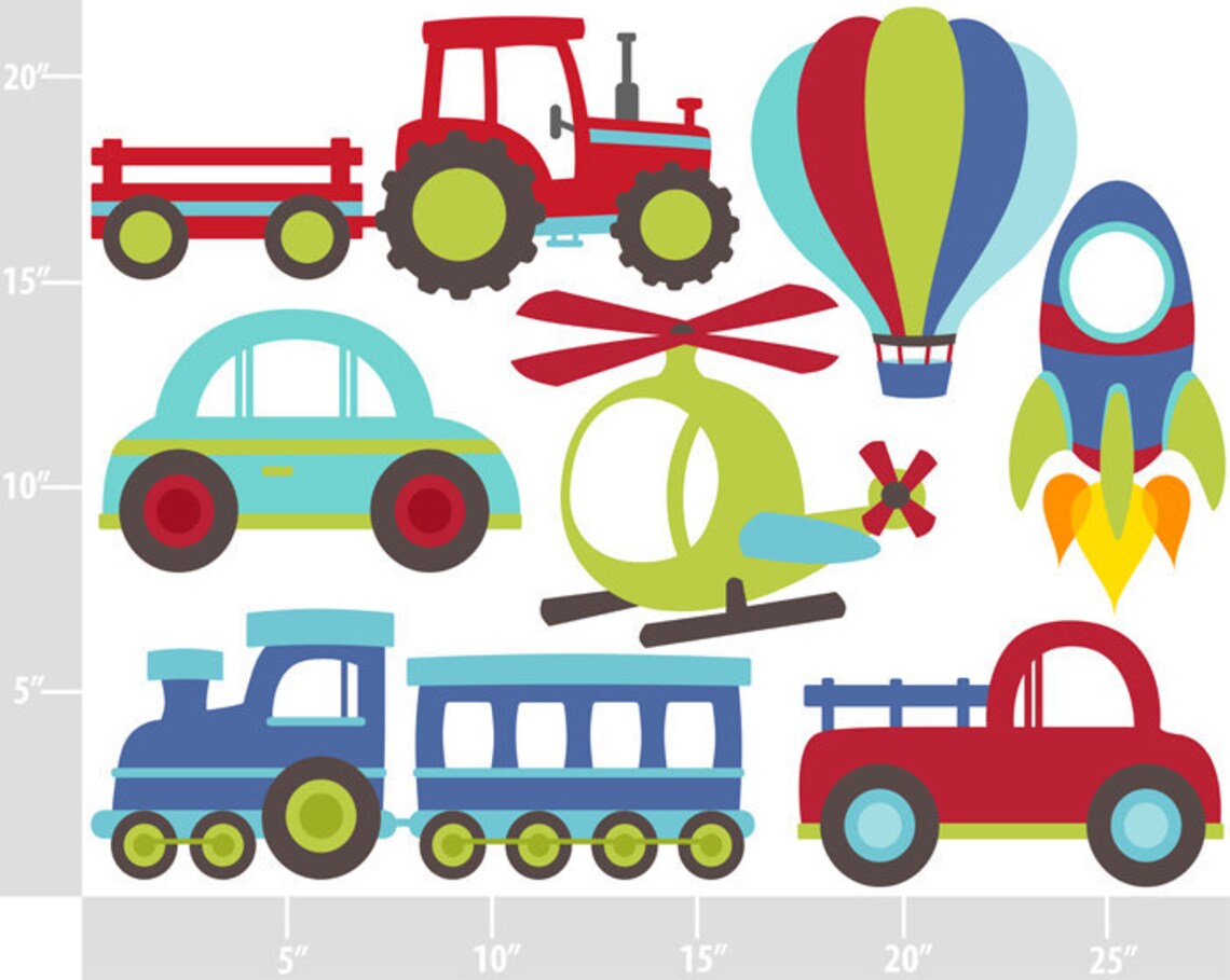 Vroom Vroom Transportation - Digital Clip Art - Personal and Commercial ...