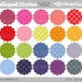 Scalloped Circles in Colorful Patterns (set of 20) - Personal and ...