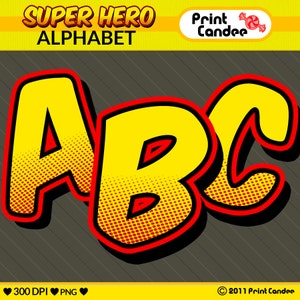 Super Hero Alphabet - Digital Clip Art Personal and Commercial Use ...