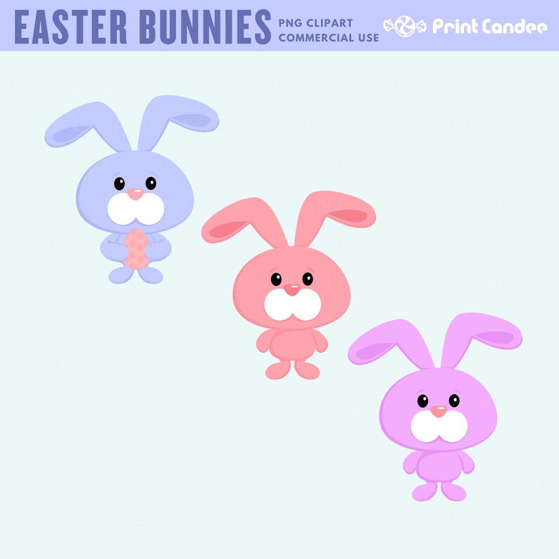 Easter Bunnies - Personal and Commercial Use Clip Art - Printable ...
