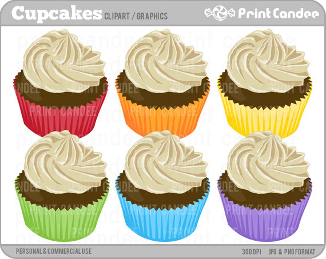 Cupcakes Digital Clip Art Personal and Commercial Use Clip Art Cup ...