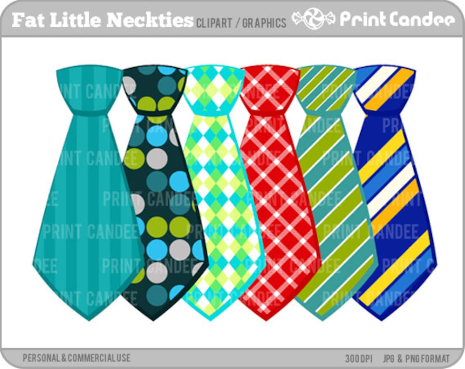 Fat Little Neckties - Digital Clip Art - Personal and Commercial Use ...