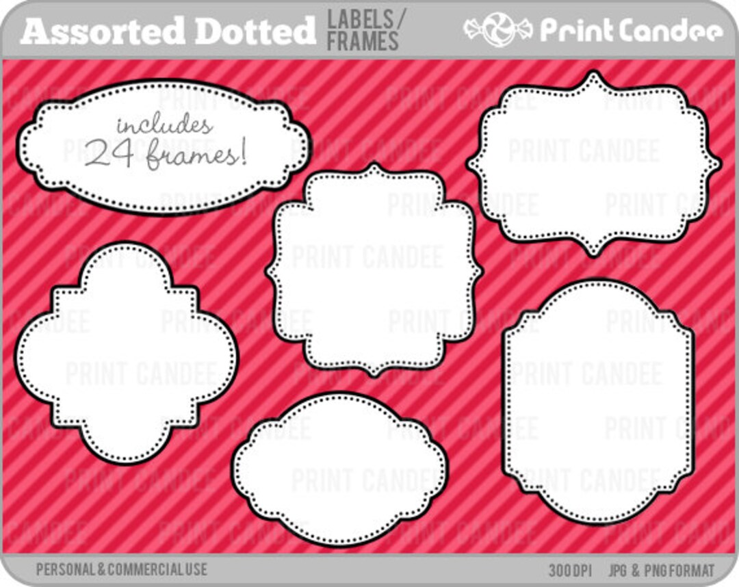 Assorted Dotted Labels (24 Pack) - Personal and Commercial Use ...