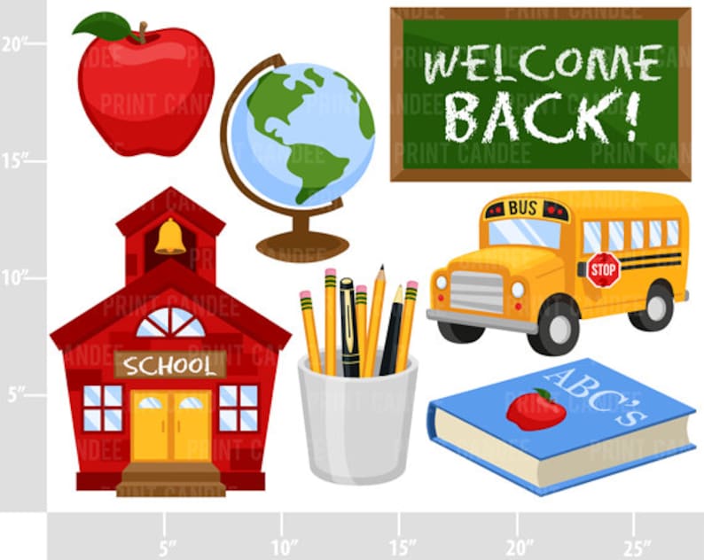 Back to School Digital Clip Art Personal and Commercial Use Back to ...