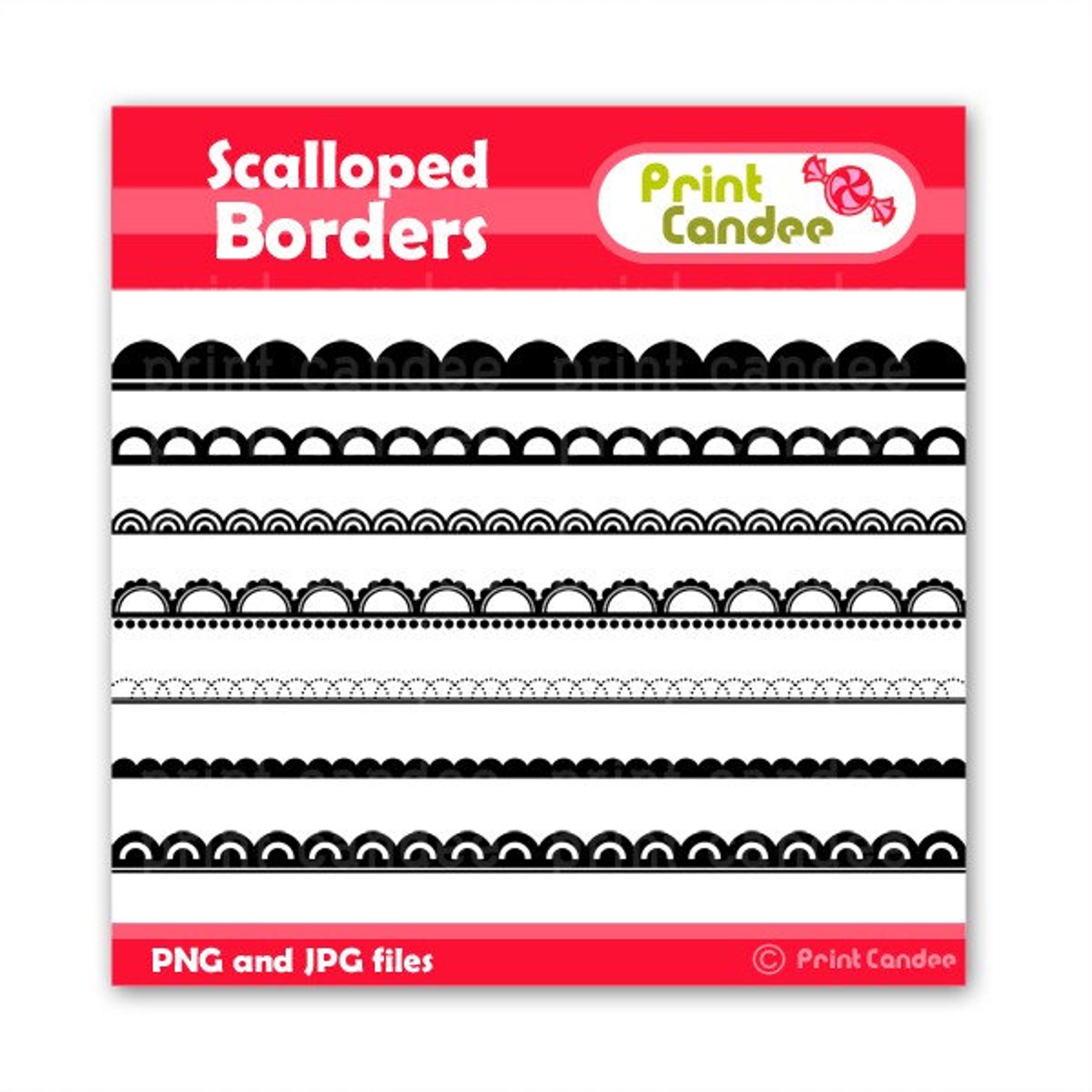 Scalloped Page / Frame Borders - Personal and Commercial Use Clip Art ...