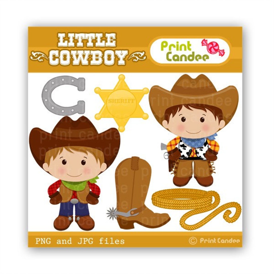 Little Cowboy Digital Clip Art Personal and Commercial Use Scrapbooking ...