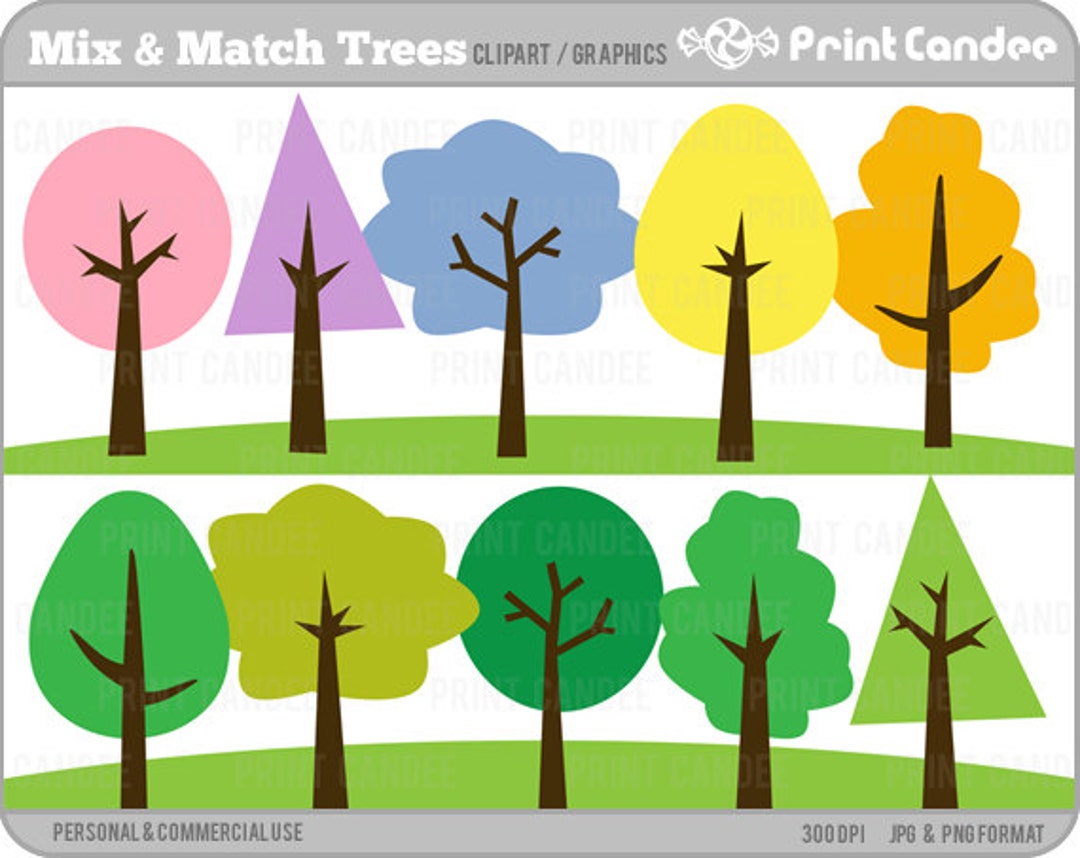 Mix & Match Trees (build Your Own) - Digital Clip Art - Personal ...