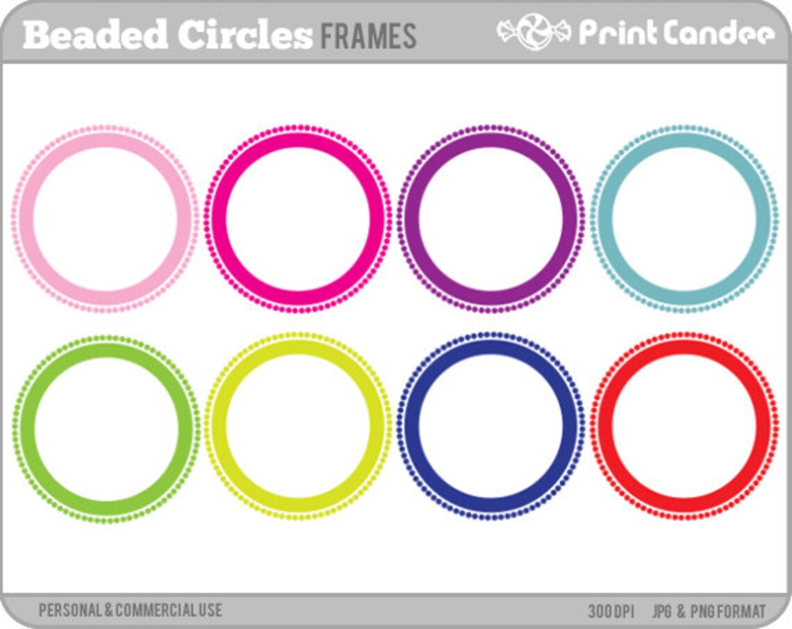 Beaded Circle Frames - Personal and Commercial Use - Digital Clipart ...