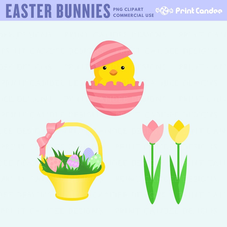 Easter Bunnies - Personal and Commercial Use Clip Art - Printable ...