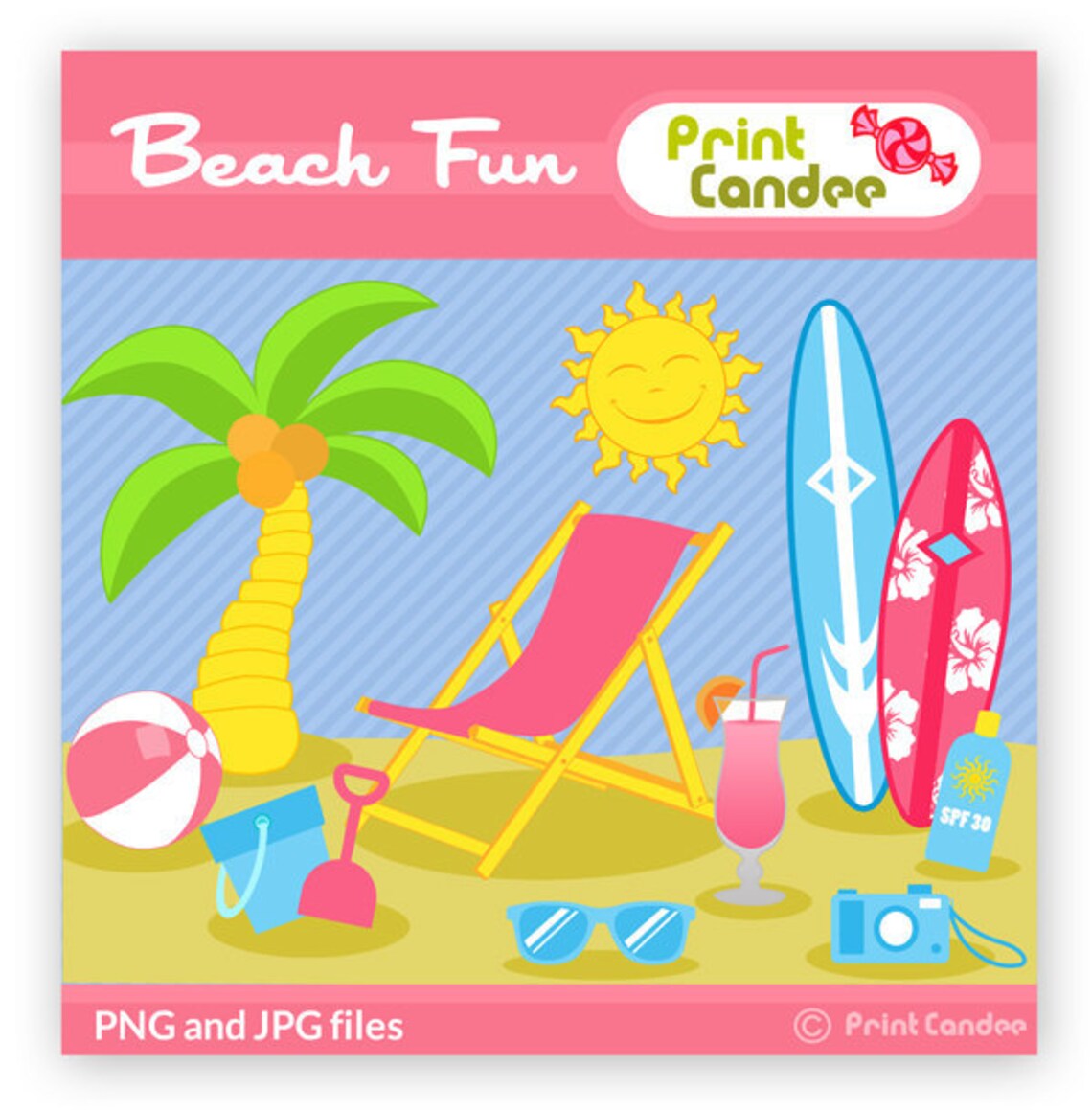 Beach Fun - Digital Clip Art - Personal and Commercial Use Clip Art ...